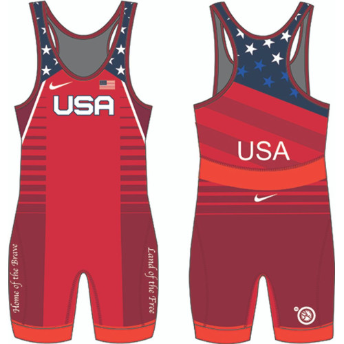 USA Wrestling Nike Old Glory Youth Red Singlet